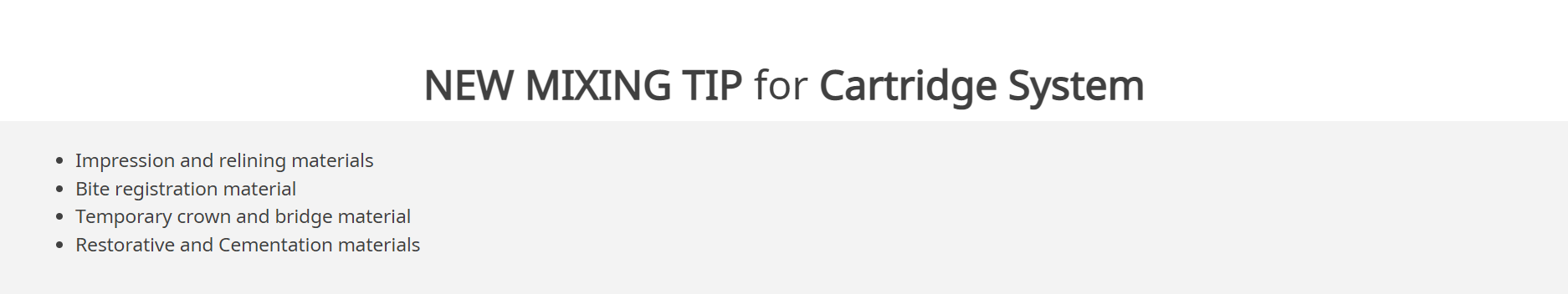 Seil Global - New mixing tip for catridge system