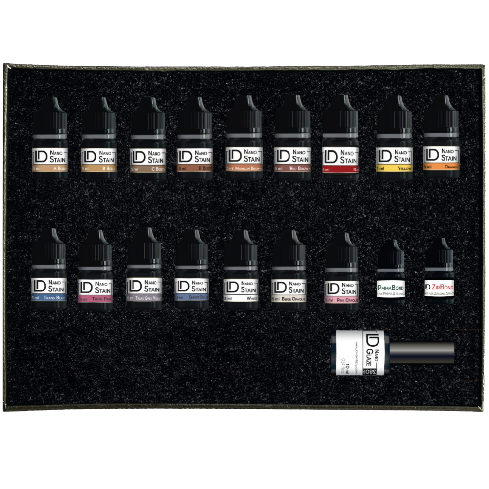 ID Light Cure Nano Stain Kit – 16-Shade Light-Cure Stain for PMMA ...