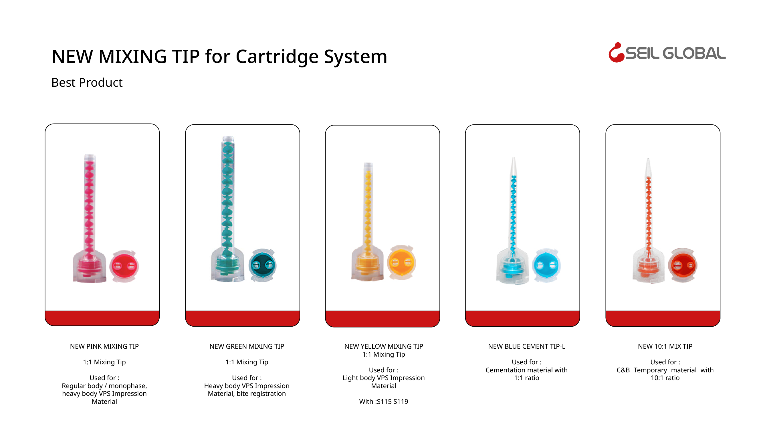 Seil Global - New mixing tip for catridge system